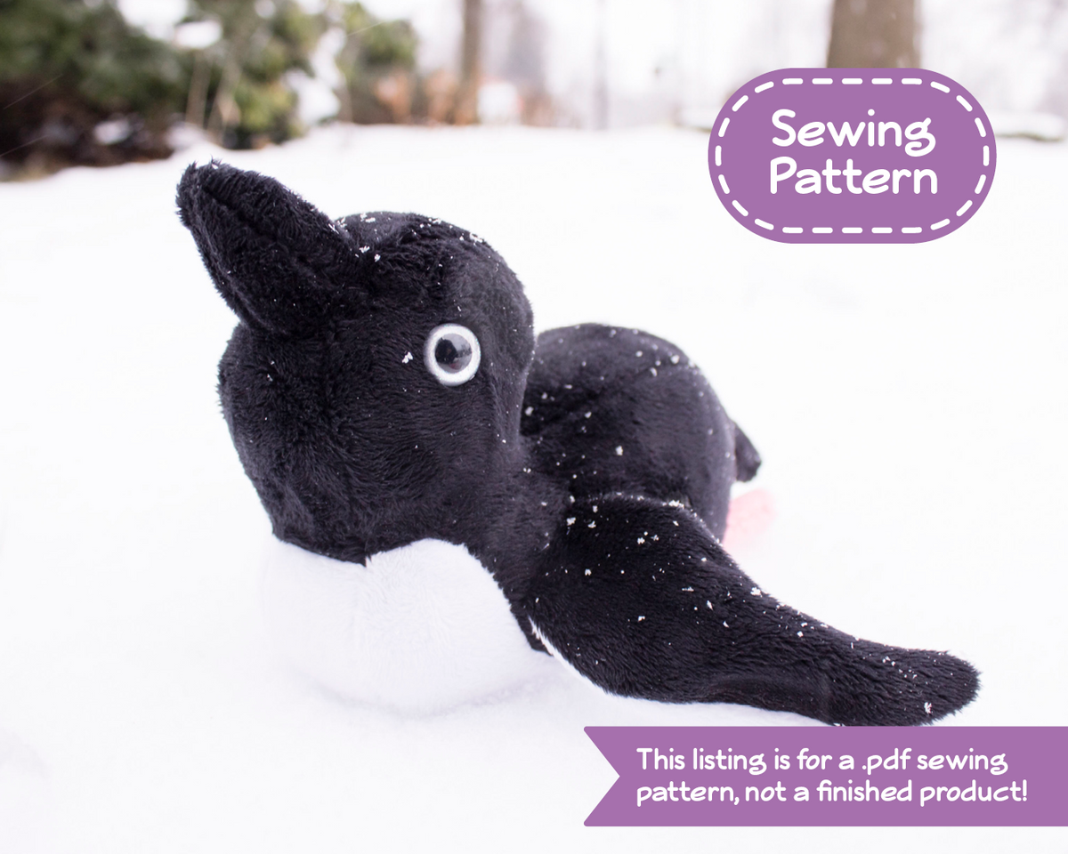 Penguin Stuffed Animal Sewing Pattern, Plush Sewing Pattern, DIY - Dig ...