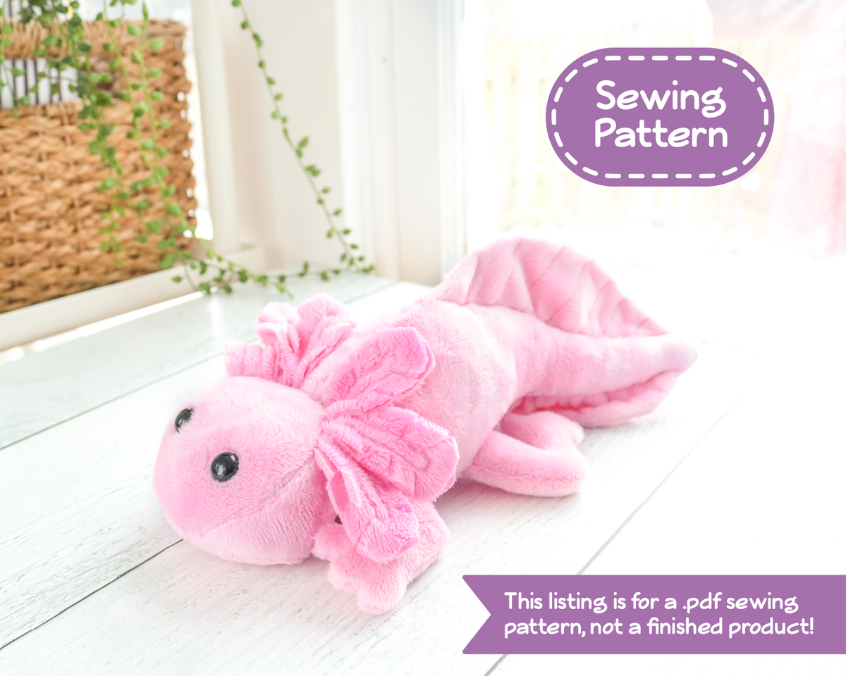 Axolotl Stuffed Animal Sewing Pattern - Digital Download – BeeZeeArt