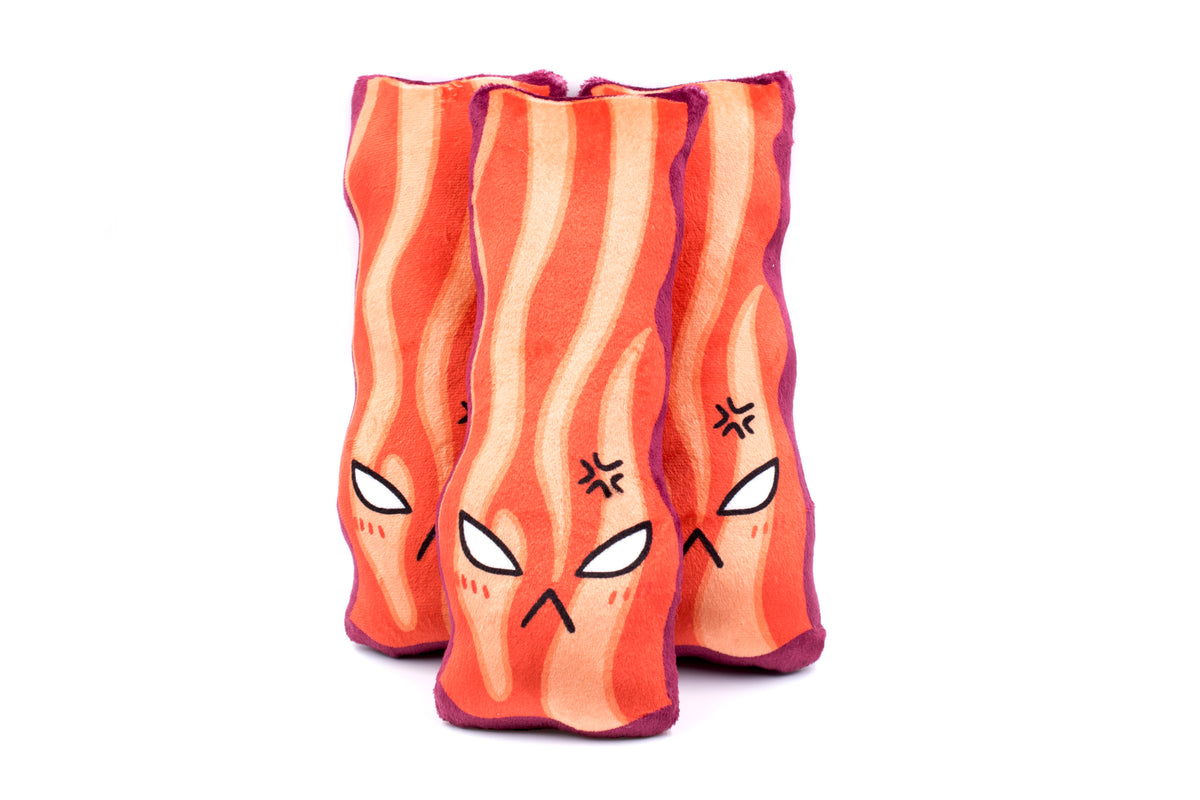 Stuffed Bacon Plush Toy Pillow - Angry – BeeZeeArt