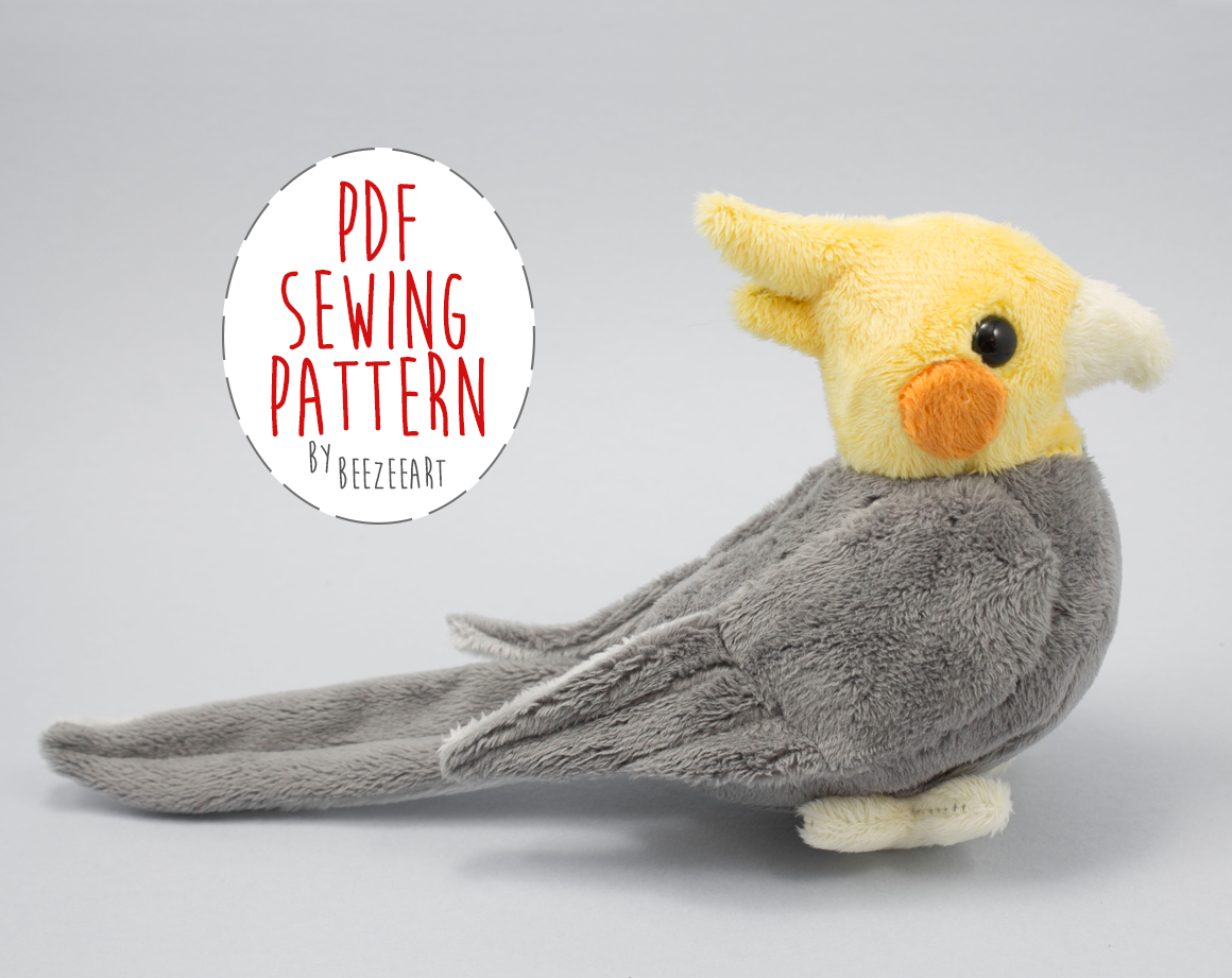 Cockatiel Stuffed Animal Sewing Pattern - Digital Download – BeeZeeArt